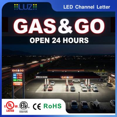 China Anti UV Yellowing Resistant Acrylic Face High Output Brightness Channel Letter For Petrol Gas Station for sale