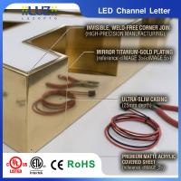 China Titanium Gold Finish Plating Slim Casing Front Lit Covered Sheet LED Signage For Luxury Restaurant for sale
