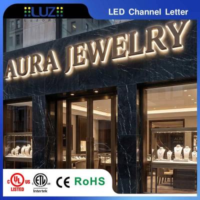 China Solid Acrylic Crystal Base Heavy Texture Back Lit Diffused Channel Letter For High End Jewelry Boutique for sale