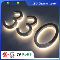 China Custom Stainless Steel LED Halo Lit Channel Letters - Backlit Metal Signs for Exterior Wall for sale