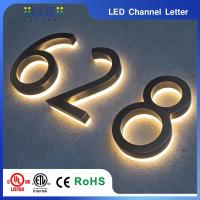 China Custom Stainless Steel LED Halo Lit Channel Letters - Backlit Metal Signs for Exterior Wall for sale