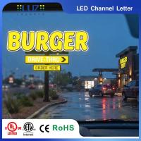 China Dynamic Yellow Face And White Halo Background High Visibility Channel Letter For Fast Food Restaurant for sale