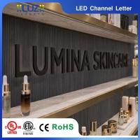 China Opaque Blockout Face Beveled Side Edge Lit Solid Acrylic Mini LED Letter For Cosmetics Counter for sale