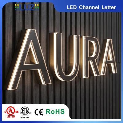 China Metal Base Plate Top Layer Miniature Architectural Precision Edge-Lit LED Letter For Luxury Fashion Brand for sale