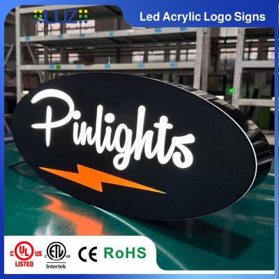 China Custom Oval Acrylic LED Lightbox Sign Front-Lit Wall Mounted Display for sale