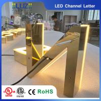 China Custom Mirror Gold 3D LED Channel Letters Side Lit Acrylic Signage for sale