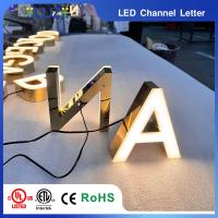 China Custom Mirror Gold 3D LED Channel Letters Side Lit Acrylic Signage for sale