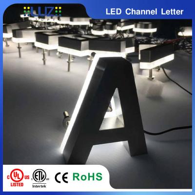 China Custom 3D Stainless Steel Backlit LED Channel Letters for sale