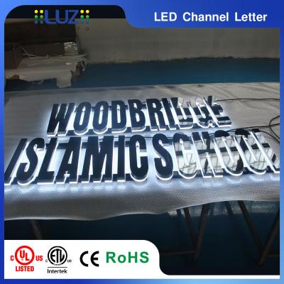 China Custom 3D LED Backlit Channel Letters - Mirror Stainless Steel Halo Lit Signs for sale