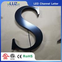 China Custom 3D Halo Lit Channel Letters, Matte Black Aluminum Backlit LED Sign for Outdoor Business Storefront for sale