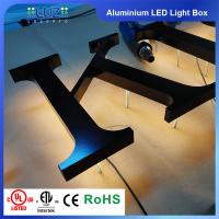 China Custom 3D Halo Lit Channel Letters, Matte Black Aluminum Backlit LED Sign for Outdoor Business Storefront for sale
