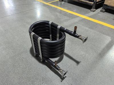 China R134a Refrigerant Type Coaxial Heat Exchanger Featuring Spray Black Antirust Paint and Water Pressure 1.0Mpa Ideal for HVAC Systems for sale