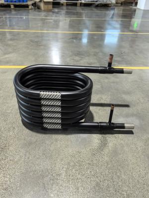 China 6 to 72 KW Capacity Coaxial Heat Exchanger with Stainless Steel Copper Titanium Inner Tube and High Thermal Efficiency for sale