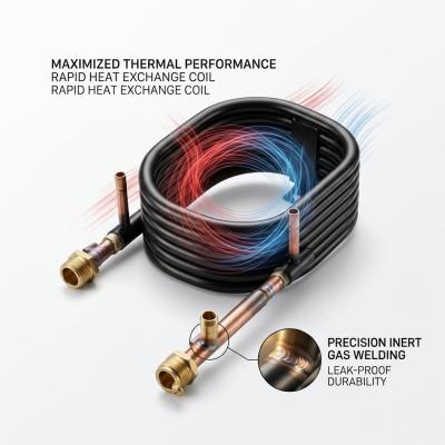 China Rugged Low Maintenance Coaxial Heat Exchanger for Industrial HVAC Cooling System for sale
