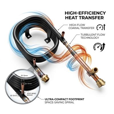 China Refrigerant-to-Water Coaxial Heat Exchanger Low Maintenance for sale