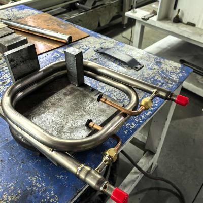China Tube In Tube Heat Exchanger with 1.0MPA Water Side Max Pressure, Titanium TA1 Outer Tube for Vertical or Horizontal Installation for sale