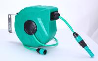 China Auto rewind 15M Plastic Retractable Water Hose Reel for house hold for sale