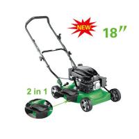 China 2 in 1  18 inch  Gasoline lawn mower , push lawn mower machine grass trimmer for sale