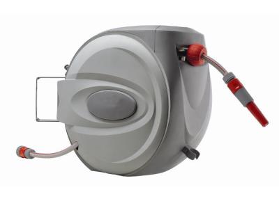 China Auto Rewind Retractable Water Hose Reel With PP Case Easily Mounted On Wall for sale
