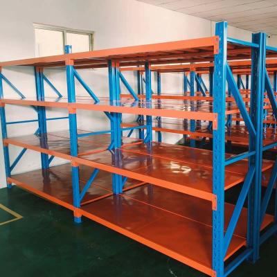 China Adjustable Shelves Metal Storage Rack Medium Duty Industrial Rivet Shelving Five Layer for sale