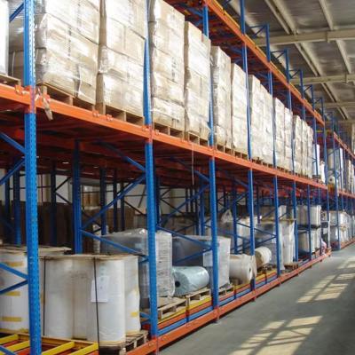 China Custom Size Galvanized Steel Push Back Shelving For Heavy Duty Storage for sale