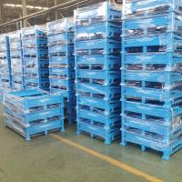 China Robust Construction Grid Material Metal Pallet Crate Folding Mesh Container 2000kg for sale