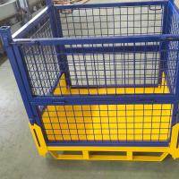 China Robust Construction Grid Material Metal Pallet Crate Folding Mesh Container 2000kg for sale