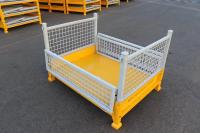 China Foldable Structure Warehouse Storage Pallet Box Storage Mesh Bins Powder Coating for sale