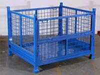 China Foldable Structure Warehouse Storage Pallet Box Storage Mesh Bins Powder Coating for sale