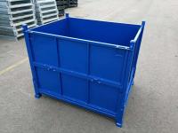 China Customized Stackable Pallet Cage Powder Coating Steel Bulk Bins 1000kg Load Capacity for sale