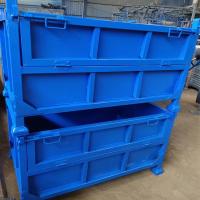 China Customized Stackable Pallet Cage Powder Coating Steel Bulk Bins 1000kg Load Capacity for sale