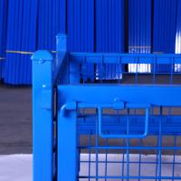 China Customized Stackable Pallet Cage Powder Coating Steel Bulk Bins 1000kg Load Capacity for sale