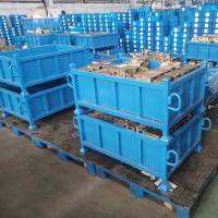 China Industrial Grade Steel Grid Metal Pallet Box Powder coated For Warehouse Storage for sale