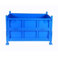 China Customizable Space Saving Steel Pallet Box Heavy Duty Nestable Storage Box for sale