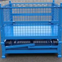 China Industrial Warehouse Grid Storage Metal Pallet Box Space Saving Design Multiple Colors for sale