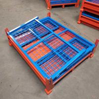 China Heavy Duty Stackable Metal Pallet Cage For Warehouse Storage Mesh Bins for sale