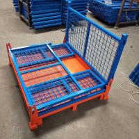 China Heavy Duty Stackable Metal Pallet Cage For Warehouse Storage Mesh Bins for sale