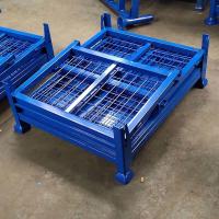 China OEM Size Heavy Duty Metal Pallet Box Foldable Design For Industrial Storage for sale