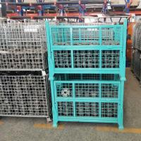 China Steel Construction Foldable Wire Mesh Container Easy Organization Industrial Use for sale