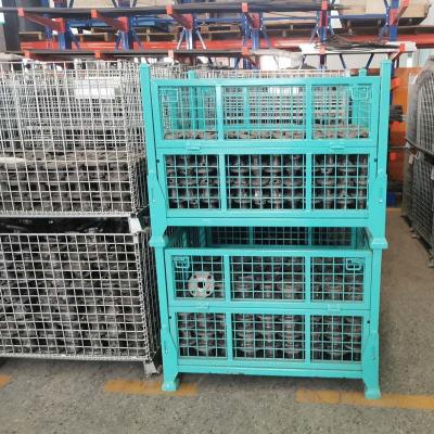 China Steel Construction Foldable Wire Mesh Container Easy Organization Industrial Use for sale