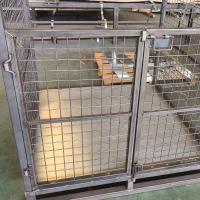 China High Strength Steel Heavy Duty Storage Cage Nestable Design For Warehouse Transport for sale