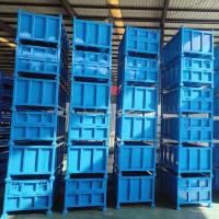 China High Strength Steel Heavy Duty Storage Cage Nestable Design For Warehouse Transport for sale