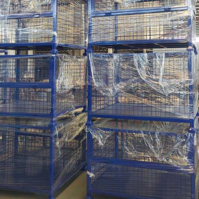 China Custom Weight Warehouse Material Metal Pallet Box Space Saving Folding Stackable for sale