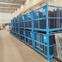 China Custom Weight Warehouse Material Metal Pallet Box Space Saving Folding Stackable for sale