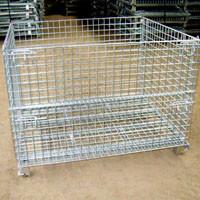 China 1000x800x840mm Foldable Wire Mesh Cage 800kg-1500kg Steel Wire Container for sale