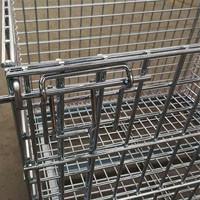 China 1000x800x840mm Foldable Wire Mesh Cage 800kg-1500kg Steel Wire Container for sale
