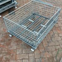 China Mild Steel Q235 Folding Wire Container Cages Industrial Storage Bin Rugged Construction for sale