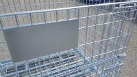 China Semi Open Door Design Warehouse Wire Mesh Cages 800x500x500mm Steel Wire Container for sale