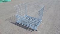 China Semi Open Door Design Warehouse Wire Mesh Cages 800x500x500mm Steel Wire Container for sale