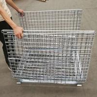China Stackable 4 Wire Mesh Cages High Storage Galvanized Construction Metal Pallet Cage for sale